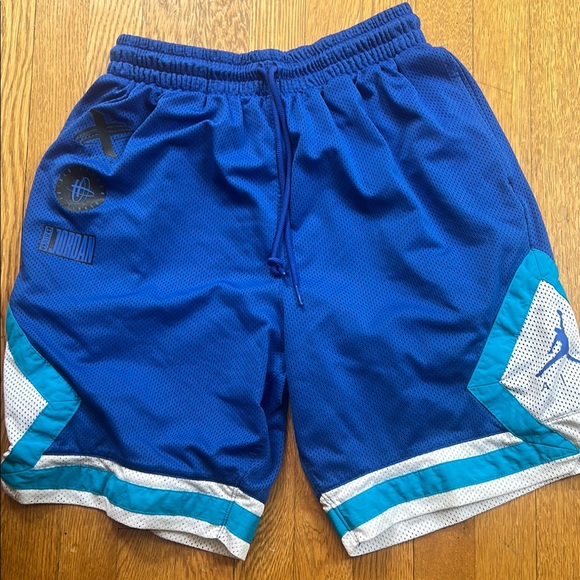 Jordan | Shorts | Jordan Blue And White Basketball Shorts With Mesh ...
